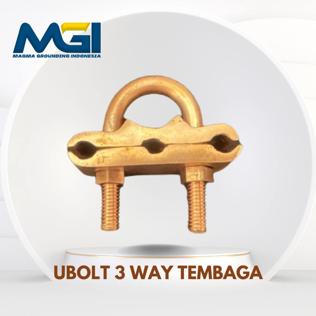 CLAMP GROUNDING UBOLT 3 WAY TEMBAGA | Magma Grounding Indonesia